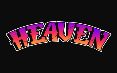 Heaven - single word letters graffiti style Vector Image