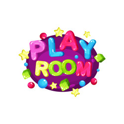 Kids room logo bright colorful emblem Royalty Free Vector