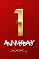 One year boy sitting near large number 1 Vector Image