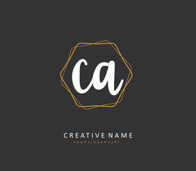 C a ca initial letter handwriting and signature Vector Image