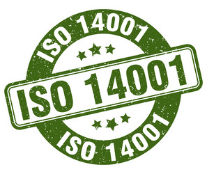 Iso 14001 sticker label Royalty Free Vector Image