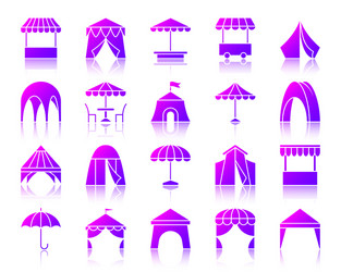 Fast food color gradient isometric icons Vector Image