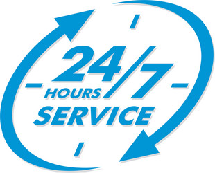 24 7 service signage template design eps Vector Image