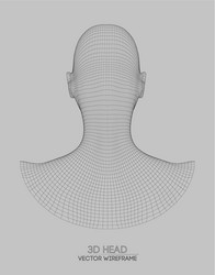 Head 3d grid geometric face design Royalty Free Vector Image