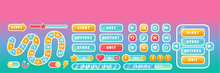 Cute user interface assets Royalty Free Vector Image