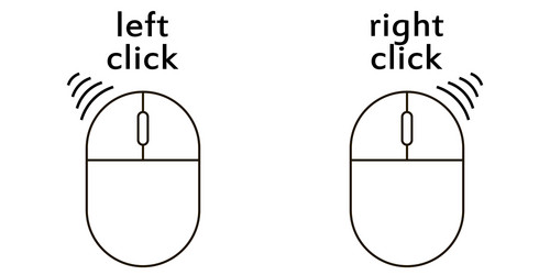 Mouse left and right click demonstration Vector Image Mouse left and right click demonstration Vector Image