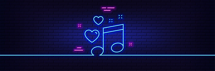 Love music line icon romantic musical note sign Vector Image