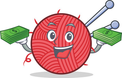 Angry knitting character cartoon style Royalty Free Vector