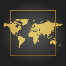 Golden world map Royalty Free Vector Image - VectorStock