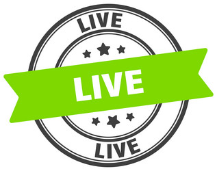 Live stamp label on transparent background Vector Image