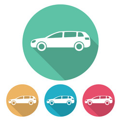 Set of four flat style cars Royalty Free Vector Image
