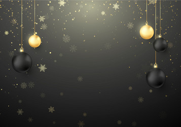 Elegant christmas background with golden baubles Vector Image