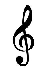 Golden treble clef music signature Royalty Free Vector Image