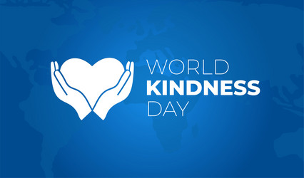 World kindness day blue background with hand Vector Image
