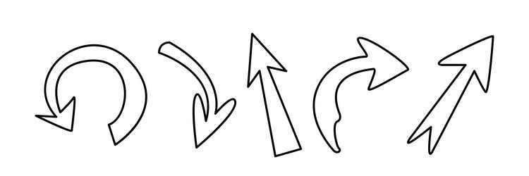 Hand drawn arrow icon and symbol set Royalty Free Vector