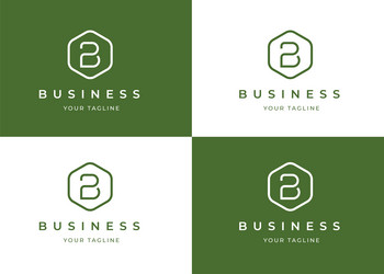 Letter b minimalist logo design template with Vector Image