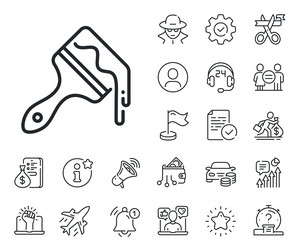 Paint brush line icon wall paintbrush sign Vector Image