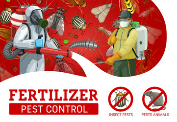 Disinfection poster insect control service Vector Image