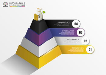 Pyramid infographic concept modern design template