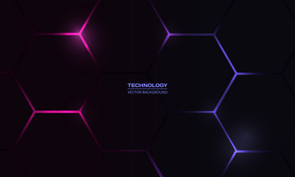 Dark hexagon abstract technology background Vector Image