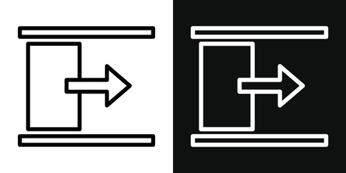 Sliding door icon set slide to open arrow Vector Image