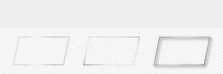 Silver glowing rectangular shape frame Royalty Free Vector