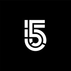 Colorful chisel number 5 Royalty Free Vector Image