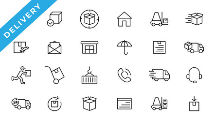 Logistics icon set containing distribution Vector Image
