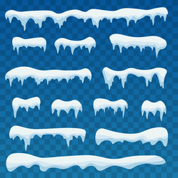 Cartoon snow caps snowdrifts and icicles snowy Vector Image