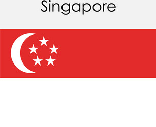 Rounded rectangle flag of singapore Royalty Free Vector