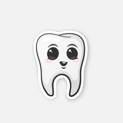 White and yellow tooth cartoon teeth characters Vector Image