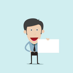 Cartoon holding blank board Royalty Free Vector Image