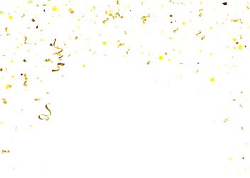 Golden confetti on a white background of drop Vector Image