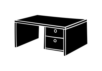 Office desk outline Royalty Free Vector Image - VectorStock