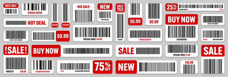 Product barcodes and qr codes smartphone Vector Image Product barcodes and qr codes smartphone Vector Image