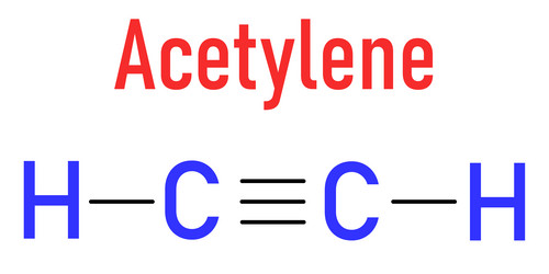 Acetylene or ethyne molecule skeletal formula Vector Image