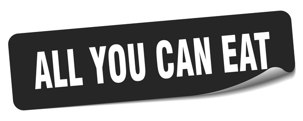 All you can eat sticker label Royalty Free Vector Image