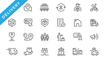 Logistics icon set containing distribution Vector Image