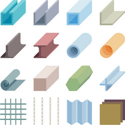 Steel industry isometric set Royalty Free Vector Image