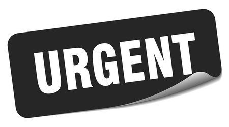 Urgent sticker urgent label Royalty Free Vector Image