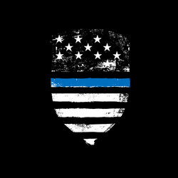 Thin blue line flag american Royalty Free Vector Image