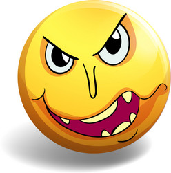 Facial expression on yellow ball Royalty Free Vector Image