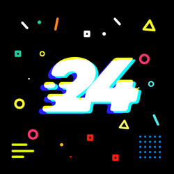 Number 24 line fast icon logo Royalty Free Vector Image