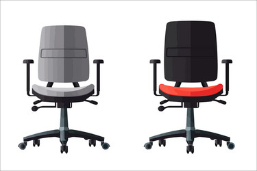 Office chair front and back isolated Royalty Free Vector