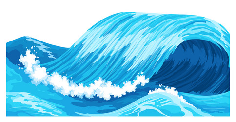 Ocean waves splash water marine sea storm Vector Image