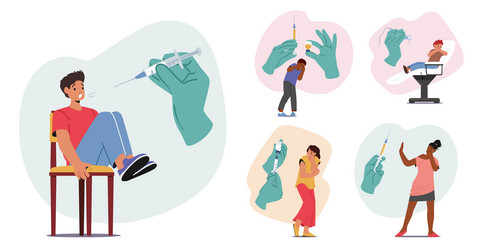 Human fears concept with characters afraid Vector Image