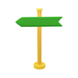 3d green arrow direction road point stock Vector Image