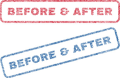 Before after rubber stamps Royalty Free Vector Image