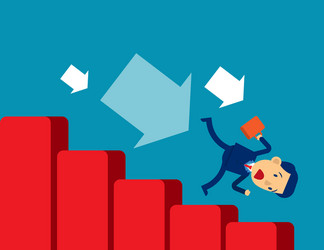 Business arrow red arrow pointing down Royalty Free Vector