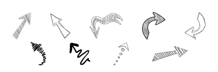 Hand drawn arrow icon and symbol set Royalty Free Vector